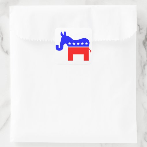 INDEPENDENT & BIPARTISAN - Donkey/Elephant Hybrid Square Sticker | Zazzle