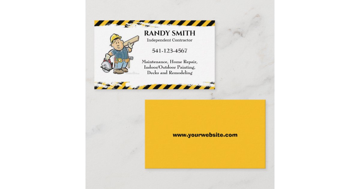 Independent Contractor Business Card | Zazzle