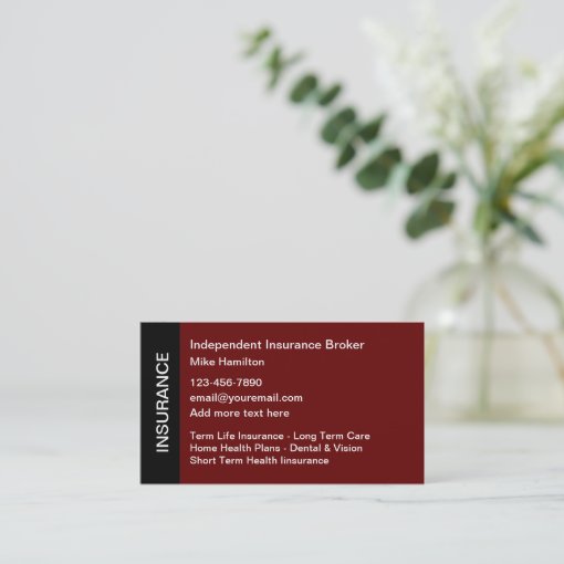 Independent Insurance Agent Business Card | Zazzle