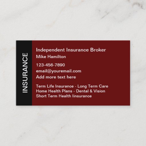 Independent Insurance Agent Business Card | Zazzle