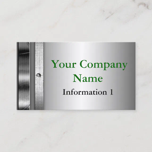 Indestructible Steel Metal Look Business Cards | Zazzle