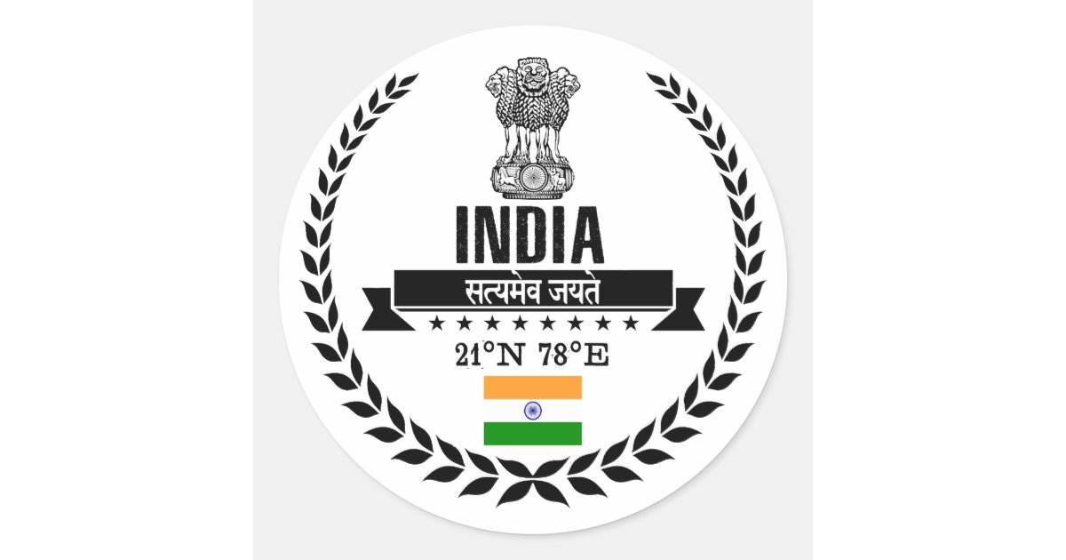 India Classic Round Sticker | Zazzle