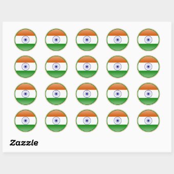 India Flag Classic Round Sticker | Zazzle