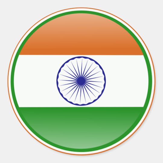 India Flag Classic Round Sticker | Zazzle.com