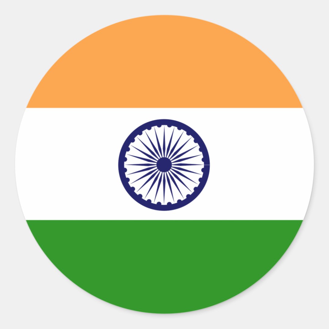 India Flag Classic Round Sticker | Zazzle