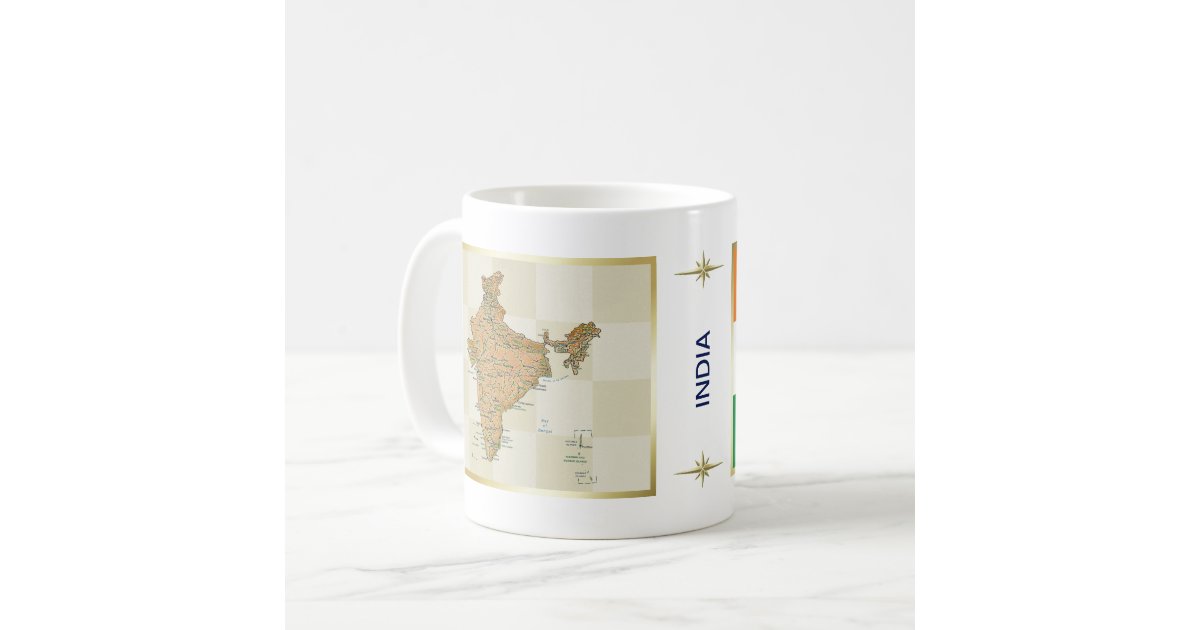 India Flag + Map Mug | Zazzle