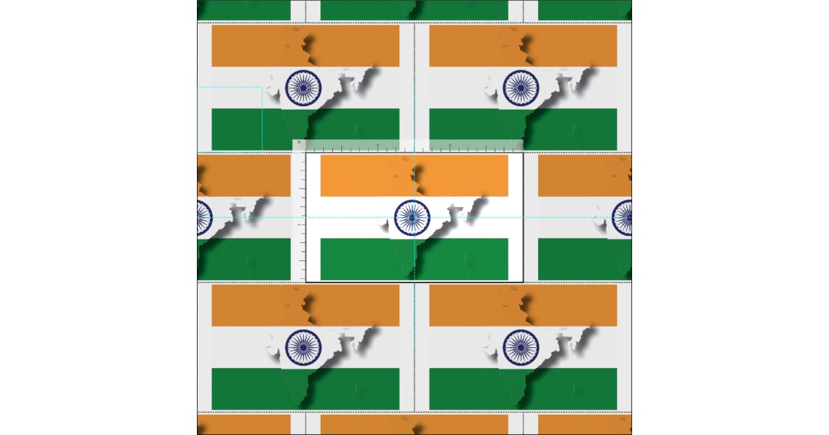 INDIA Flag Map Outline Fabric | Zazzle