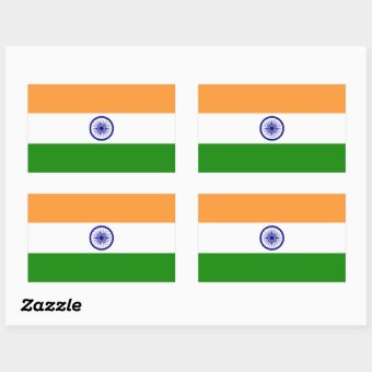 India Flag Rectangular Sticker | Zazzle