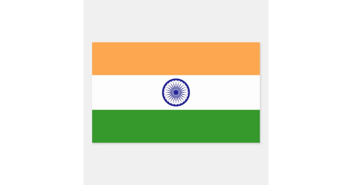 India Flag Rectangular Sticker | Zazzle
