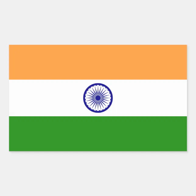 India Flag Rectangular Sticker | Zazzle
