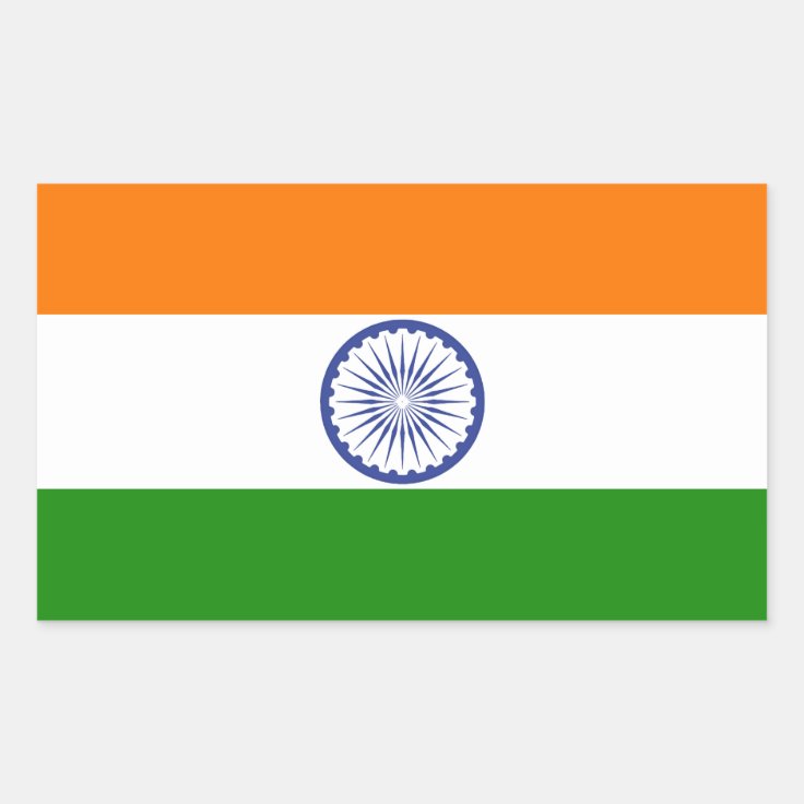 India Flag Rectangular Sticker | Zazzle