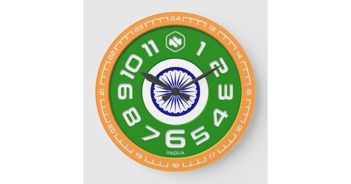 India Flag Wall Clock | Zazzle