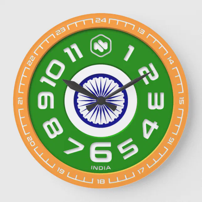 India Flag Wall Clock | Zazzle