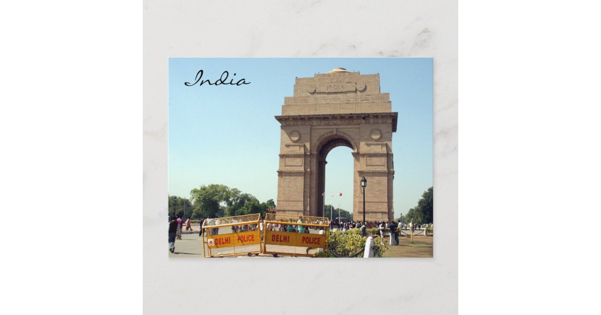 india gate police postcard | Zazzle