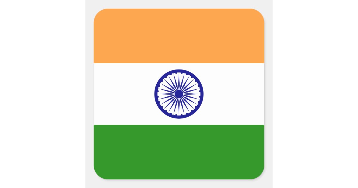 India (Indian) Flag Square Sticker | Zazzle