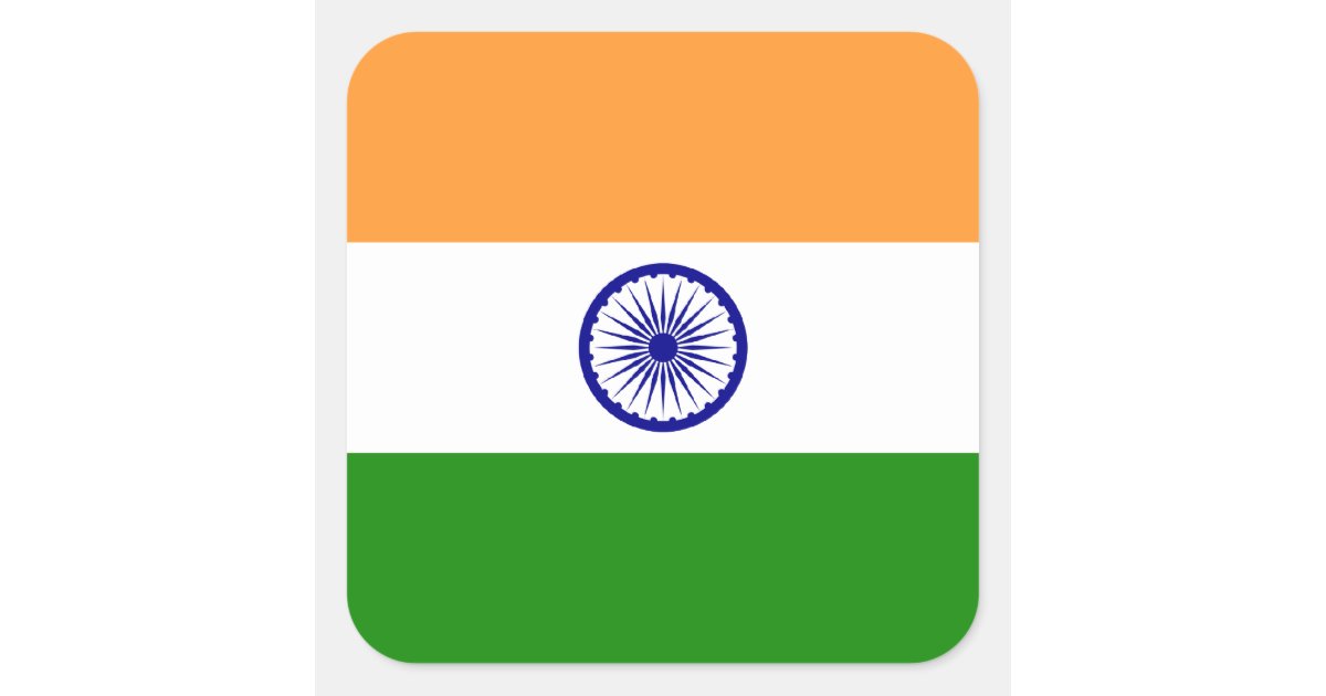 India/Indian Flag Square Sticker | Zazzle