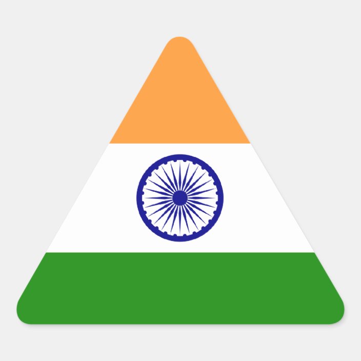 India/Indian Flag Triangle Sticker | Zazzle.com