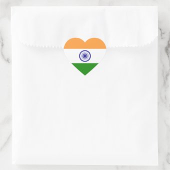 India/Indian Heart Flag Heart Sticker | Zazzle