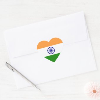 India/Indian Heart Flag Heart Sticker | Zazzle