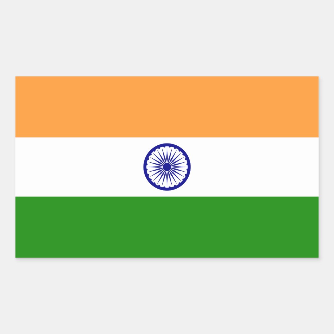 India – Indian National Flag Rectangular Sticker | Zazzle