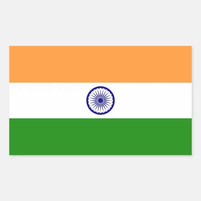 India – Indian National Flag Rectangular Sticker | Zazzle