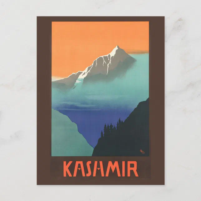 India (Kashmir) Travel Poster postcard | Zazzle