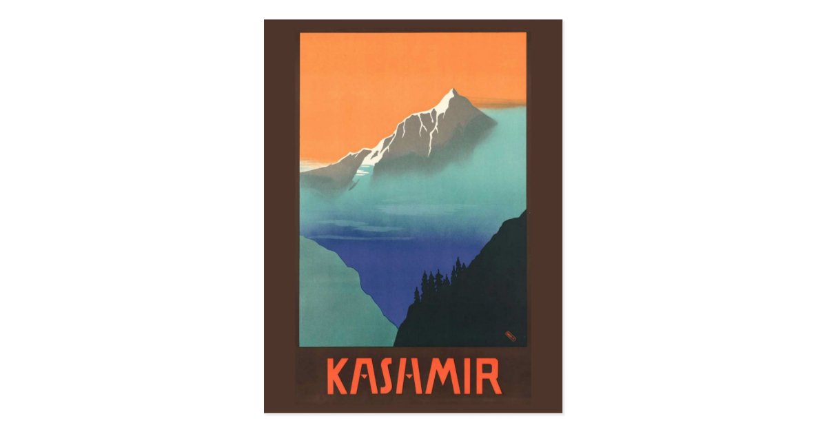 India (Kashmir) Travel Poster postcard | Zazzle.com