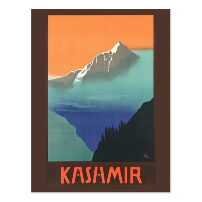 India (Kashmir) Travel Poster postcard | Zazzle.com