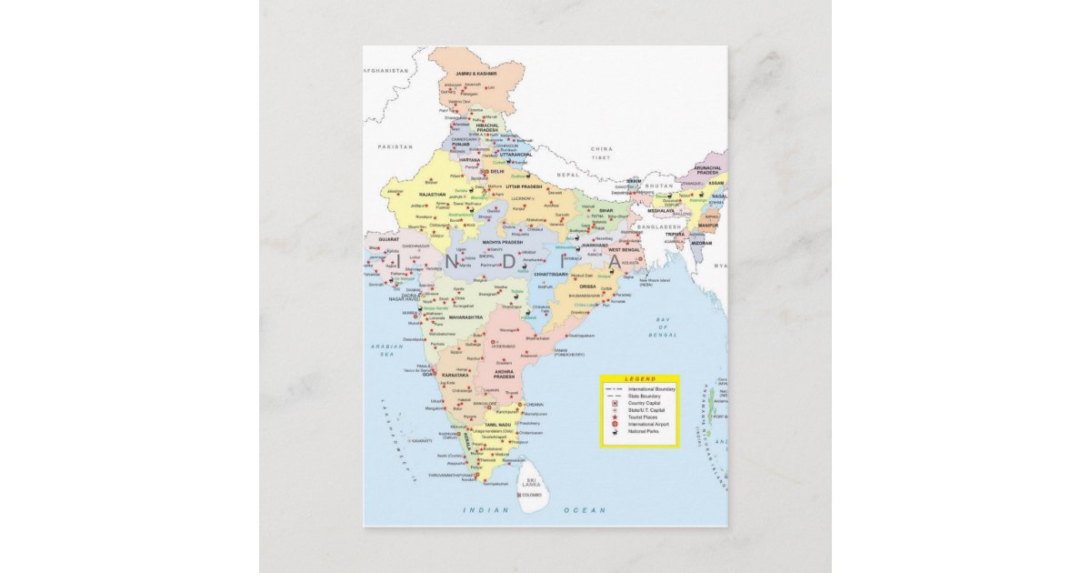 India map 2 postcard | Zazzle