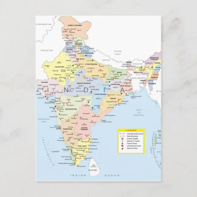India map 2 postcard | Zazzle