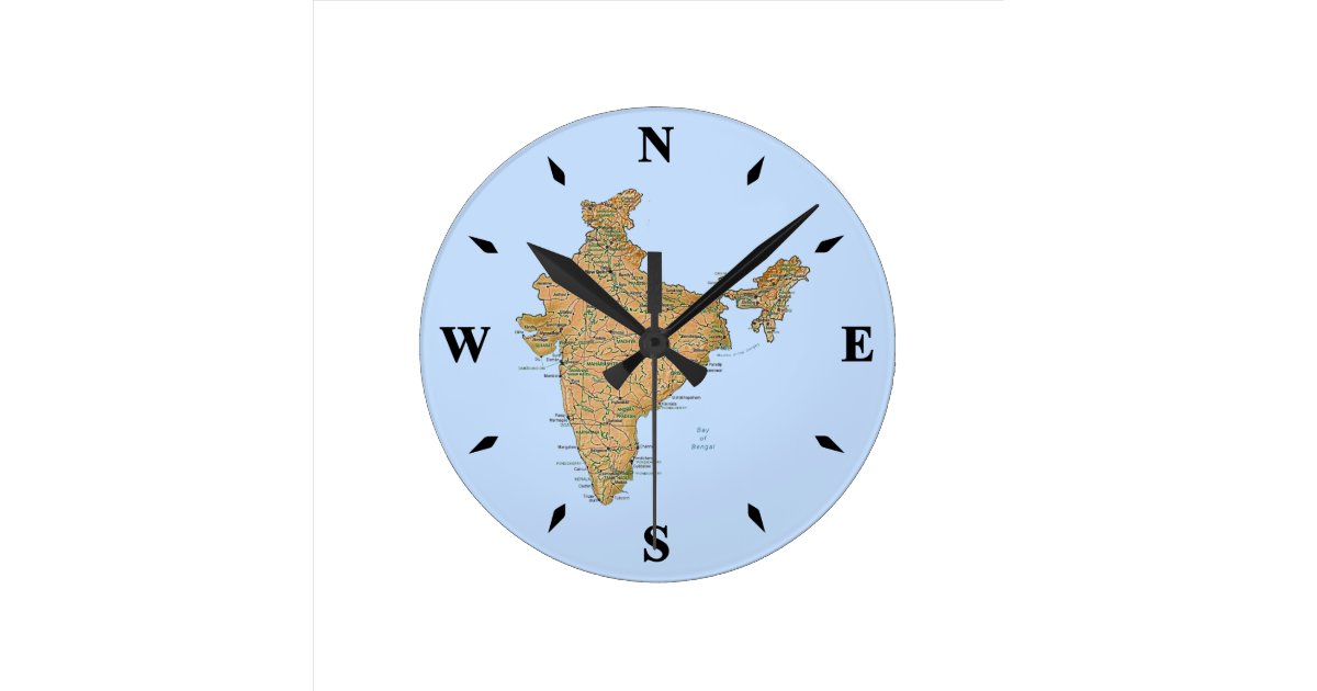 India Map Clock | Zazzle