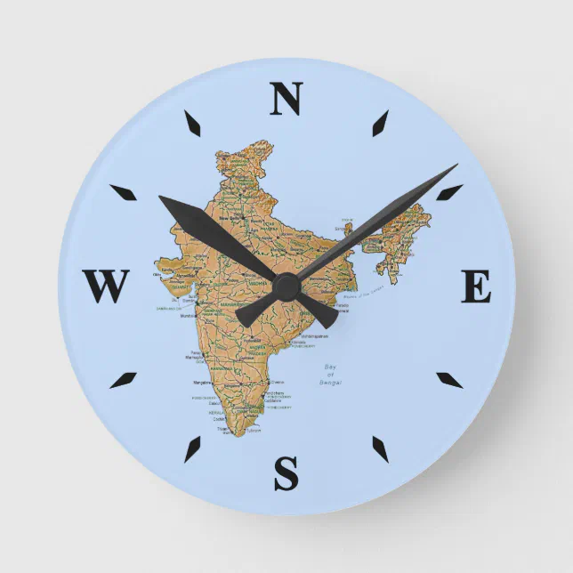 India Map Clock | Zazzle