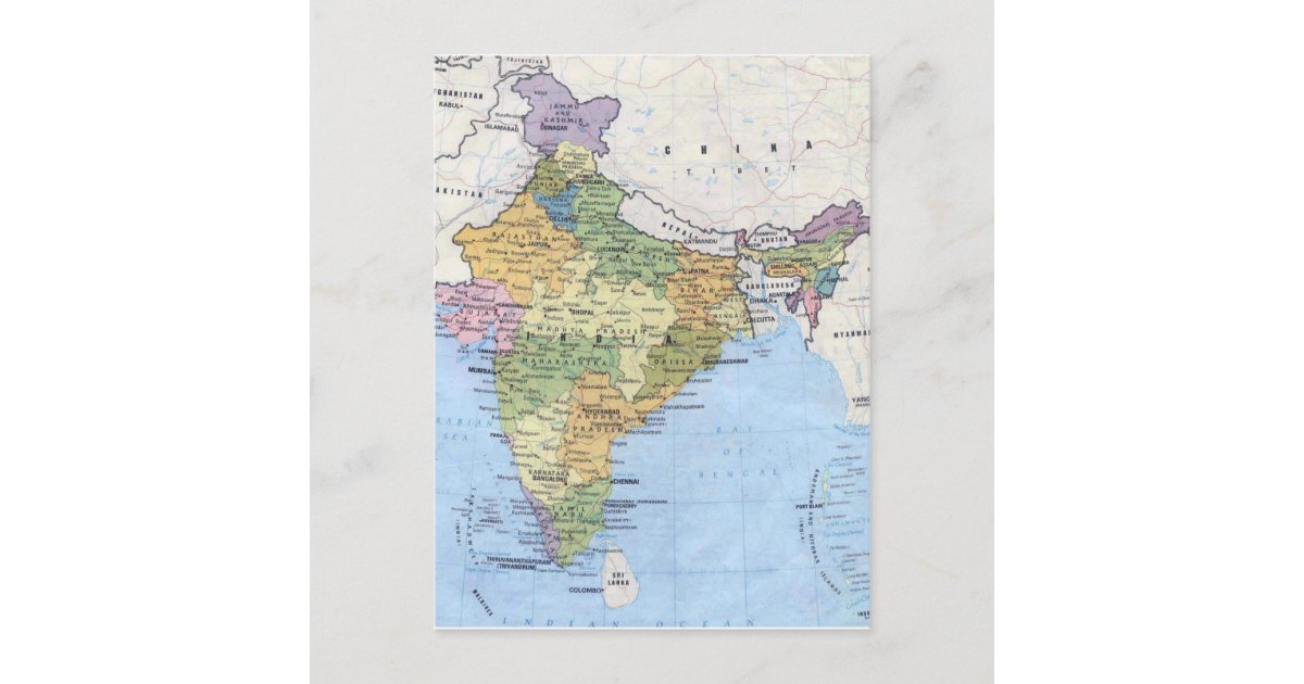 India map postcard | Zazzle