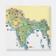 India, map with illustrations showing magnet | Zazzle