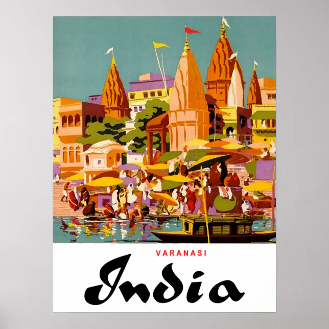 India, traditional buildings in Varanasi city Poster | Zazzle