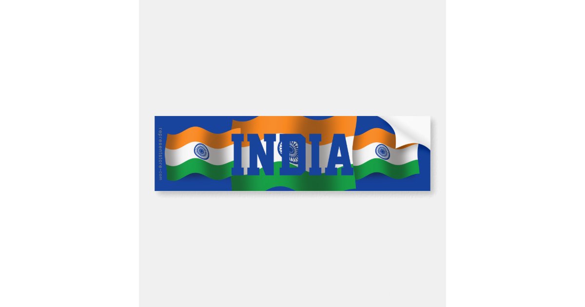 India Waving Flag Bumper Sticker | Zazzle
