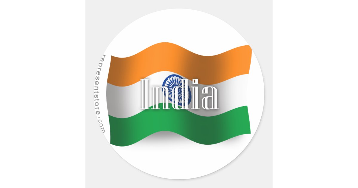 India Waving Flag Classic Round Sticker | Zazzle