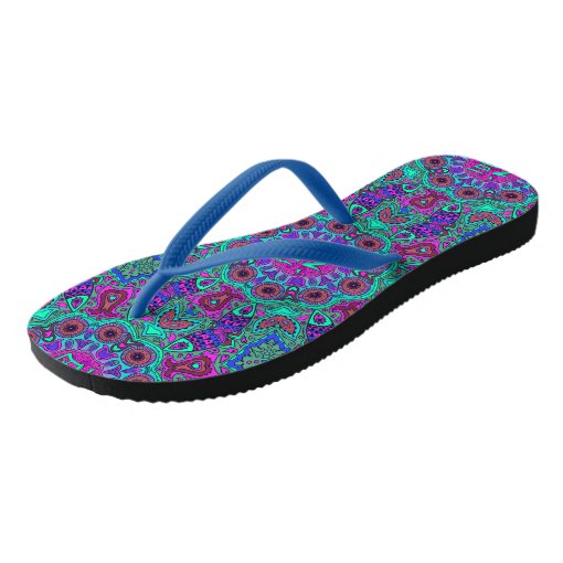 Indian and Chinese Happiness Mandala Flip Flops | Zazzle
