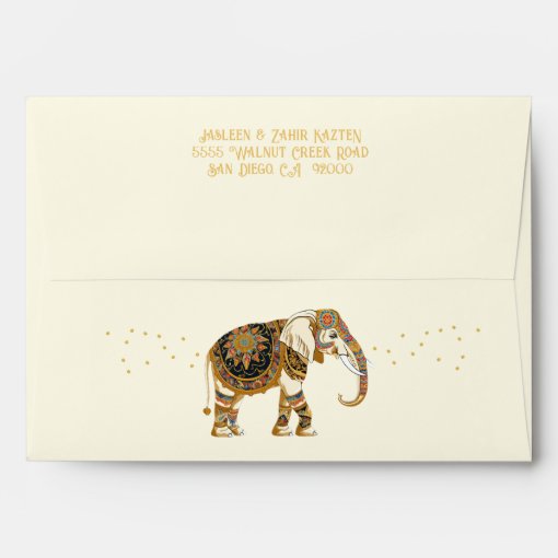 Indian Bride Groom Elephant Wedding Envelope | Zazzle