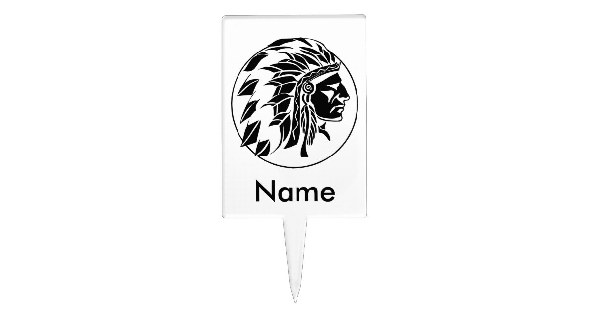 Indian Chief Head Cake Topper | Zazzle