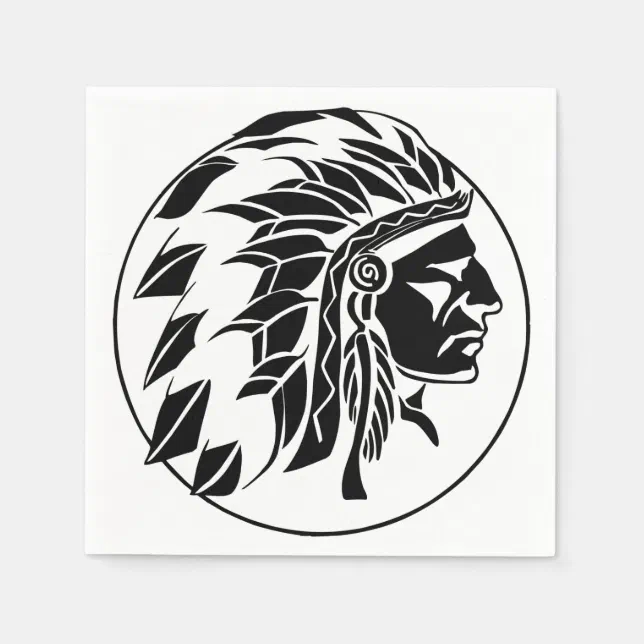 Indian Chief Head Paper Napkins | Zazzle