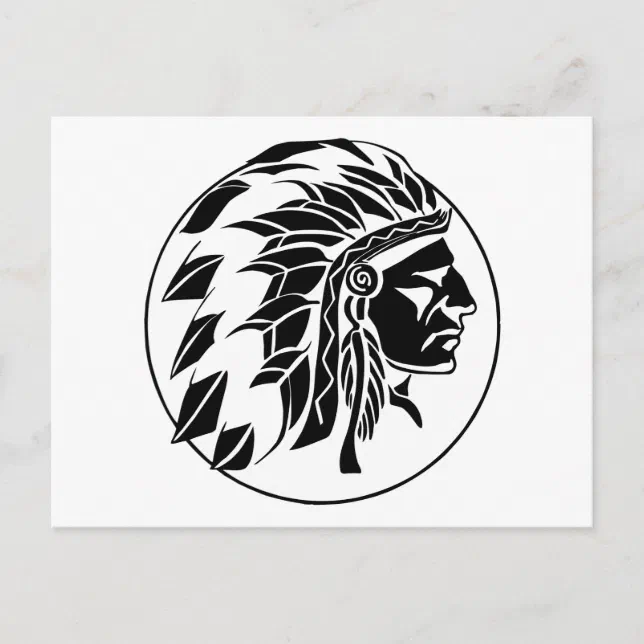 Indian Chief Head Postcard | Zazzle