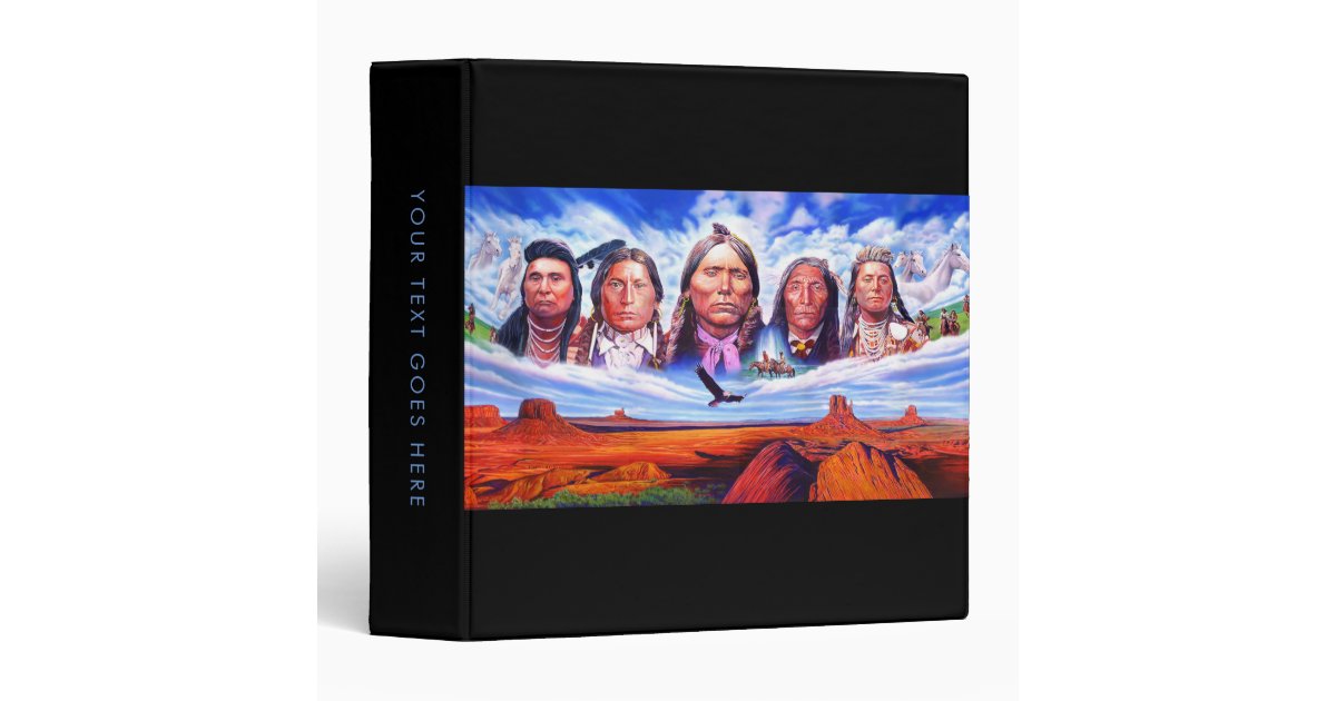 Indian Chiefs Template Famous Native Americans 3 Ring Binder | Zazzle