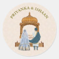 Indian Couple Traditional Wedding Classic Round Sticker | Zazzle