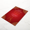 Indian Couple Wedding Red Gold Patterns Foil Invitation | Zazzle