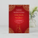 Indian Couple Wedding Red Gold Patterns Foil Invitation | Zazzle
