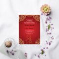 Indian Couple Wedding Red Gold Patterns Foil Invitation | Zazzle