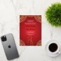 Indian Couple Wedding Red Gold Patterns Foil Invitation | Zazzle