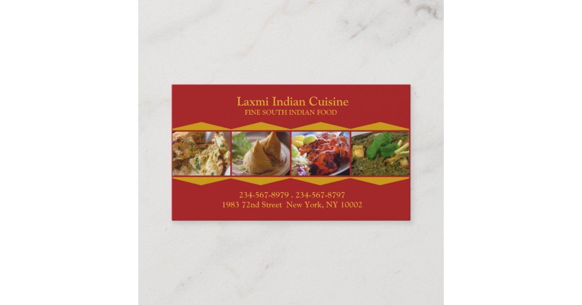 Indian Cuisine Business Card | Zazzle