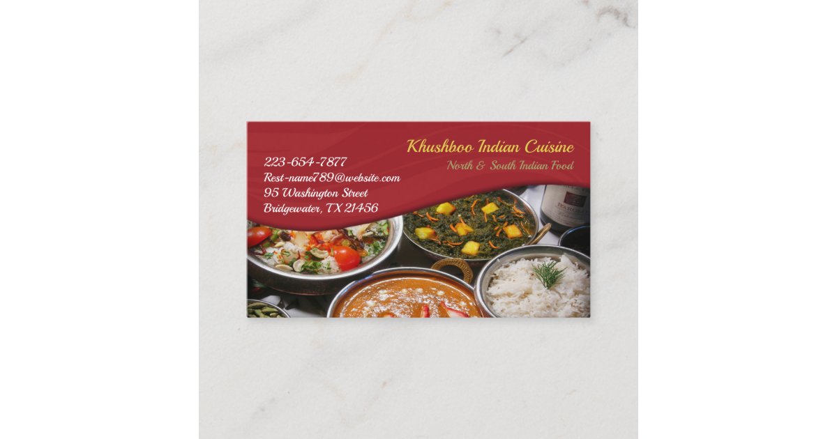 Indian Cuisine Business Card | Zazzle